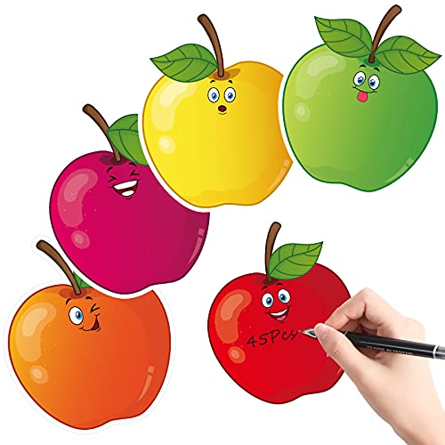 45 Pieces Colorful Fruits Cut-Outs, Apple Bulletin Board Cutouts Fruit Paper Name Tags Labels Bulletin Board Classroom Decoration for Teacher Student Back to School, 5.1 x 6.3 Inch