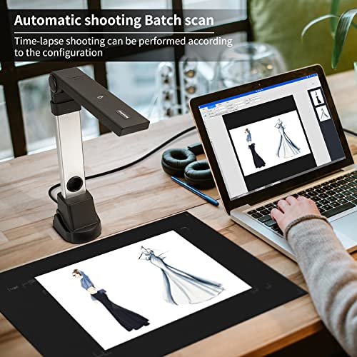 NetumScan Upgraded Book & Document Scanner for Teachers, Multi-Language OCR and English Article Recognition by AI Technology, Real-time Projection, Video Recording, Foldable & Portable, Only Windows