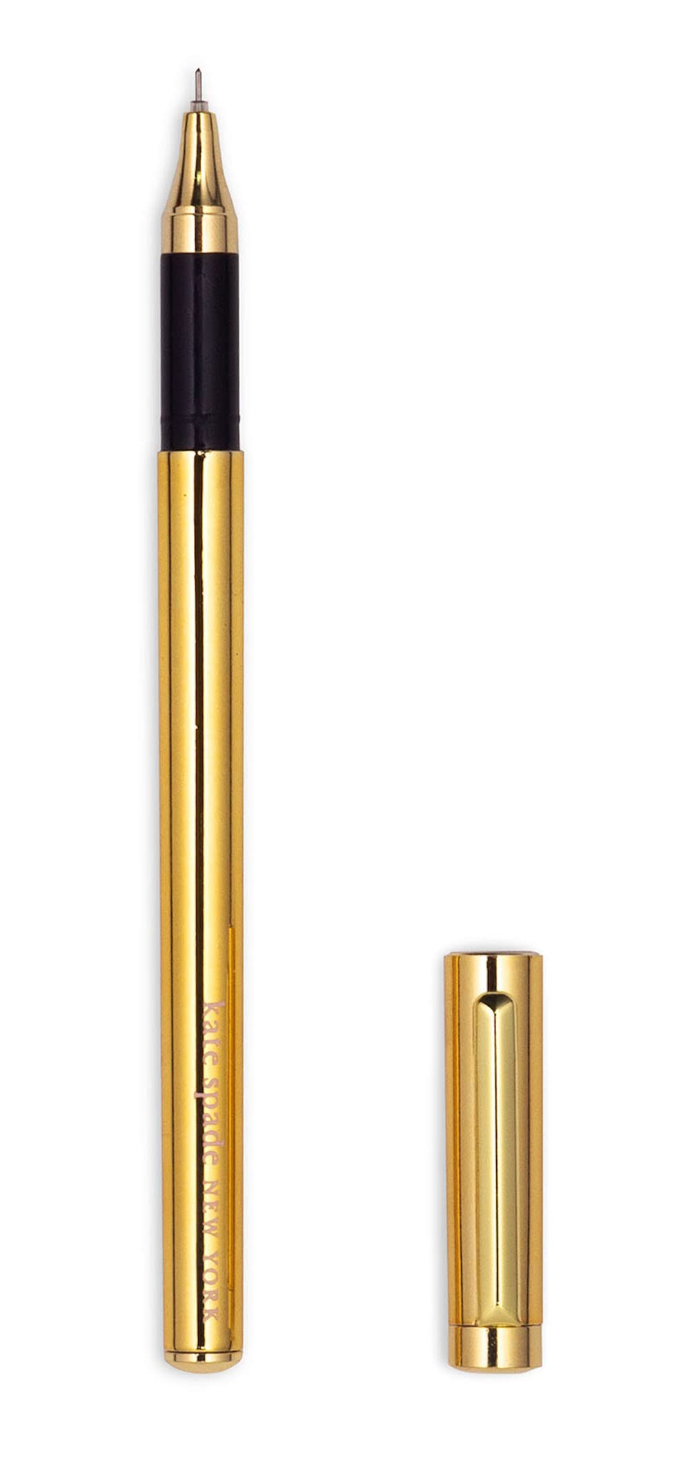 Kate Spade New York Fine Tip Pens, 3 Black Ink Pens, Fine Point Pens for Note Taking, Gold