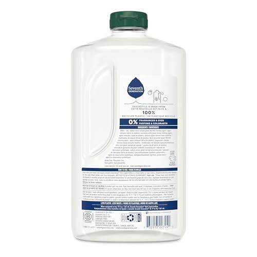 Seventh Generation Dish Liquid Soap Refill Free & Clear Dish Soap for sensitive skin 50 oz, Pack of 3