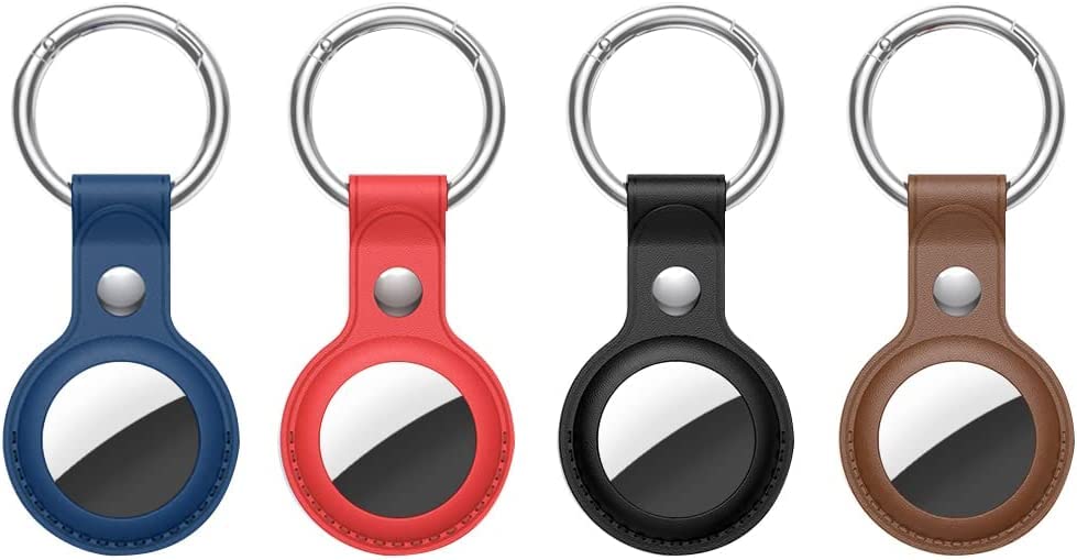 GADO [ 4 Pack ] Upgrade Leather Case for Apple AirTag, Keychain AirTags Case with Anti-Lost Key Ring, Protective AirTag Holder Case Cover, Multi-Color Airtag Accessories…