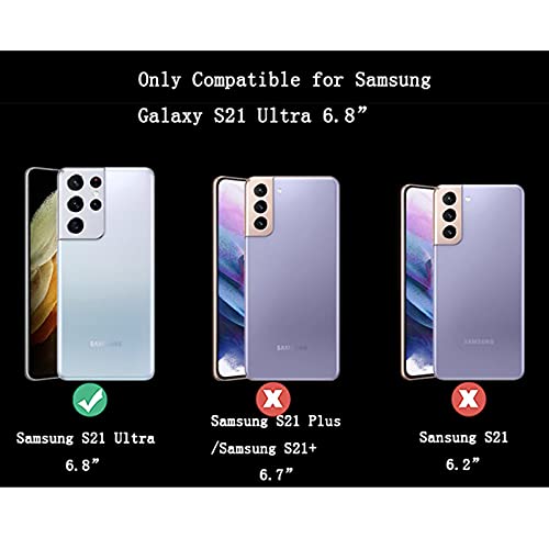 phylla for Samsung Galaxy S21 Ultra 5g Phone Case with Electroplated Cute Hearts Wrist Strap Kickstand Luxury Love Heart Full Camera Protection Cover Soft Shockproof Holder Bumper (Pink)