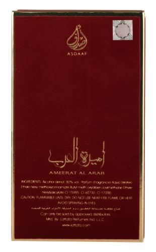 Ameerat Al Arab Unisex EDP - Eau De Parfum 100ml(3.4 oz) | Oriental, Exotic, Attractive | Citrus, Bergamot, White Musk, Aloe Vera, Jasmine, Wood, Musk and Oud | by Asdaaf
