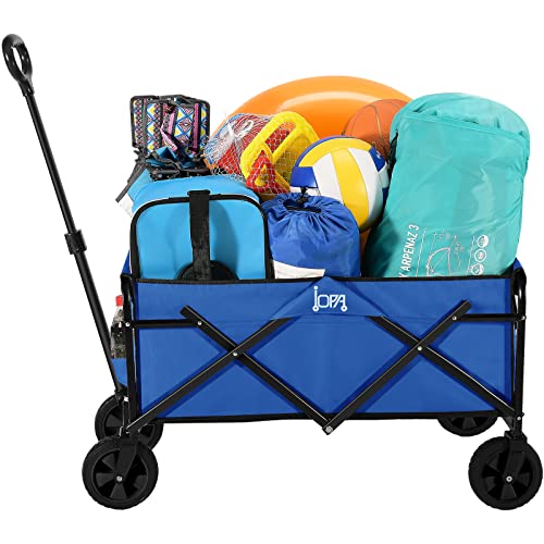 Rollefun Wagon Cart with Wheels Foldable - Collapsible Utility Wagon Heavy Duty, Folding Grocery Wagon, All Terrain Wagon Outdoor Camping Garden