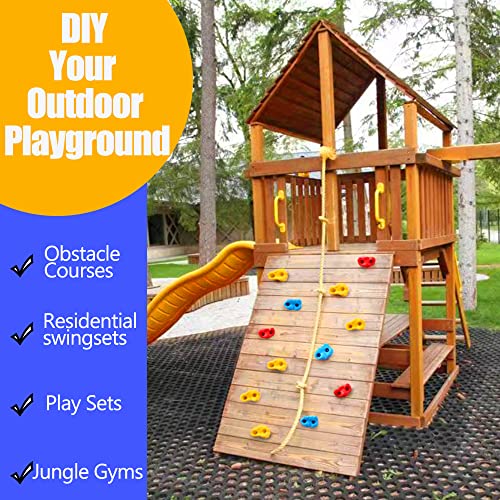 HAPPY MOTTE 25 Rock Climbing Holds for Kids Climber with Hardware, Rock Wall Holds Climbing Rock Wall Grips for Indoor and Outdoor Playground Play Set