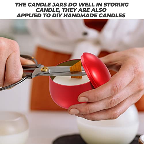 Sewroro 12pcs Candle Jar Candle Making Container Iron Candle Tins Belly Candle Tins Metal Candle Container DIY Scented Candle Tins Small Tin Cans Cream Jar Candle Making Jars Tin Jar