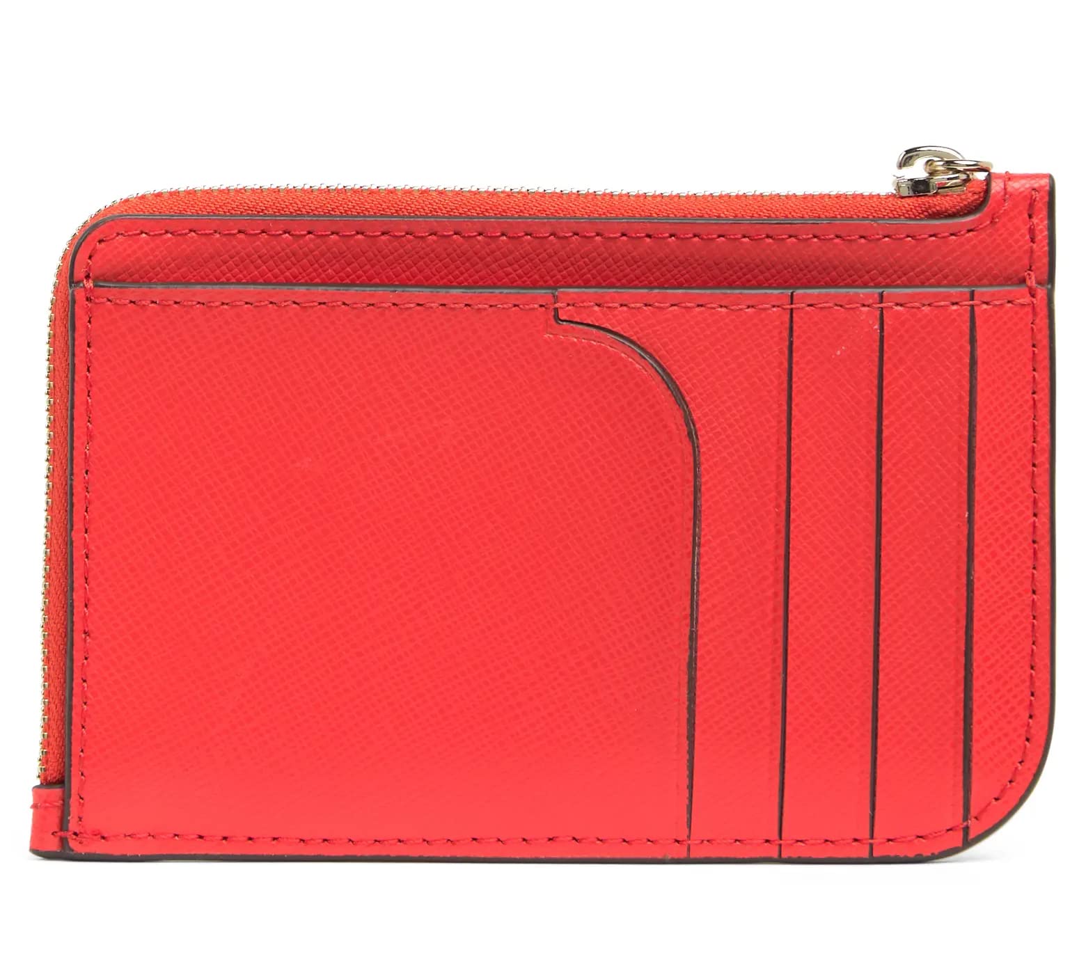 Kate Spade New York womens unisex Leather Medium L-Zip Card Holder Keychain, Gazpacho