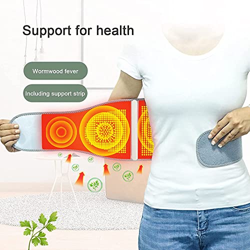 Self-Heating Wormwood Waist Belt, Magnetic Nursing Lumbar Support Waist Heating, 45° Lasting Self Heating Breathable Support Belt, Portable Menstrual Heating Pad, for Abdominal Pain Relief. (S)