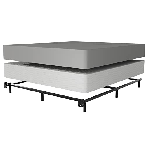 Homdock King Size Metal Bed Frame-7 Inch High Heavy Duty Bed Base with 9-Leg Support for Box Spring & Mattress, Elegant Black Finish
