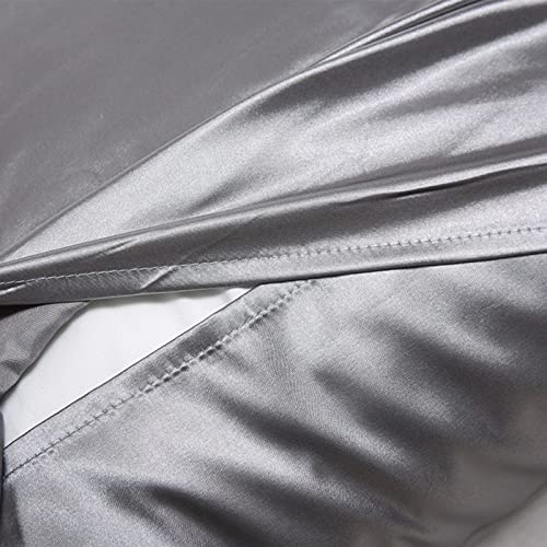 MOLIER. LU Satin Pillowcase Set of 2 Bed Pillowcases with Envelope Closure Slip Pillowcase Cover for Hair and Skin Cooling Pillowcase (20x30 Inches) Queen Deep Grey