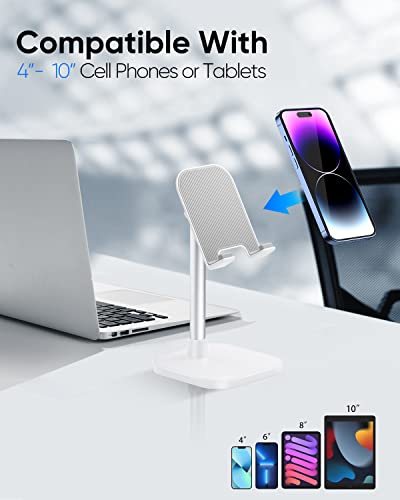 narmle Cell Phone Stand, Adjustable Phone Stand for Desk, Desktop Phone Holder Stand, Tall Phone Stand Cradle Compatible with iPhone, Galaxy and All Smart Phones