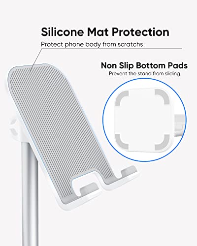 narmle Cell Phone Stand, Adjustable Phone Stand for Desk, Desktop Phone Holder Stand, Tall Phone Stand Cradle Compatible with iPhone, Galaxy and All Smart Phones