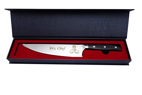 Custom Photo Engraved 8" Chef Knife, Personalized chef knife, Custom 8 inch chef knife, Damascus Steel, Custom chef knife, chef gift, Chef knife with logo (Custom Photo Engraved 8" Chef Knife)