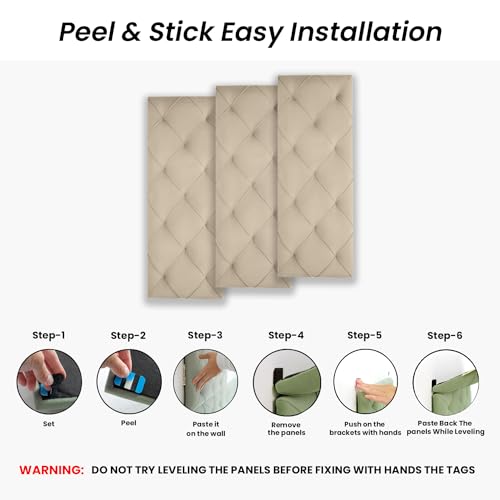 King Headboard Queen Size - Diamond Tufted Twin Headboard - Upholstered Queen Bed Wall Headboard Full- Peel & Stick Headboards Panels Queen Size - Diy headboard King Only - Wall Mounted Bed Headboard