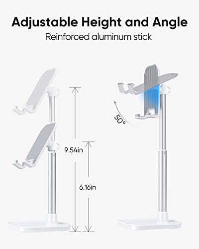 narmle Cell Phone Stand, Adjustable Phone Stand for Desk, Desktop Phone Holder Stand, Tall Phone Stand Cradle Compatible with iPhone, Galaxy and All Smart Phones