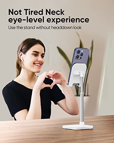 narmle Cell Phone Stand, Adjustable Phone Stand for Desk, Desktop Phone Holder Stand, Tall Phone Stand Cradle Compatible with iPhone, Galaxy and All Smart Phones