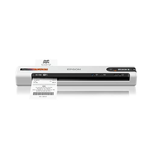Epson RapidReceipt RR-70W Wireless Mobile Receipt and Color Document Scanner with Complimentary Receipt Management and PDF Software for PC and Mac (Renewed)