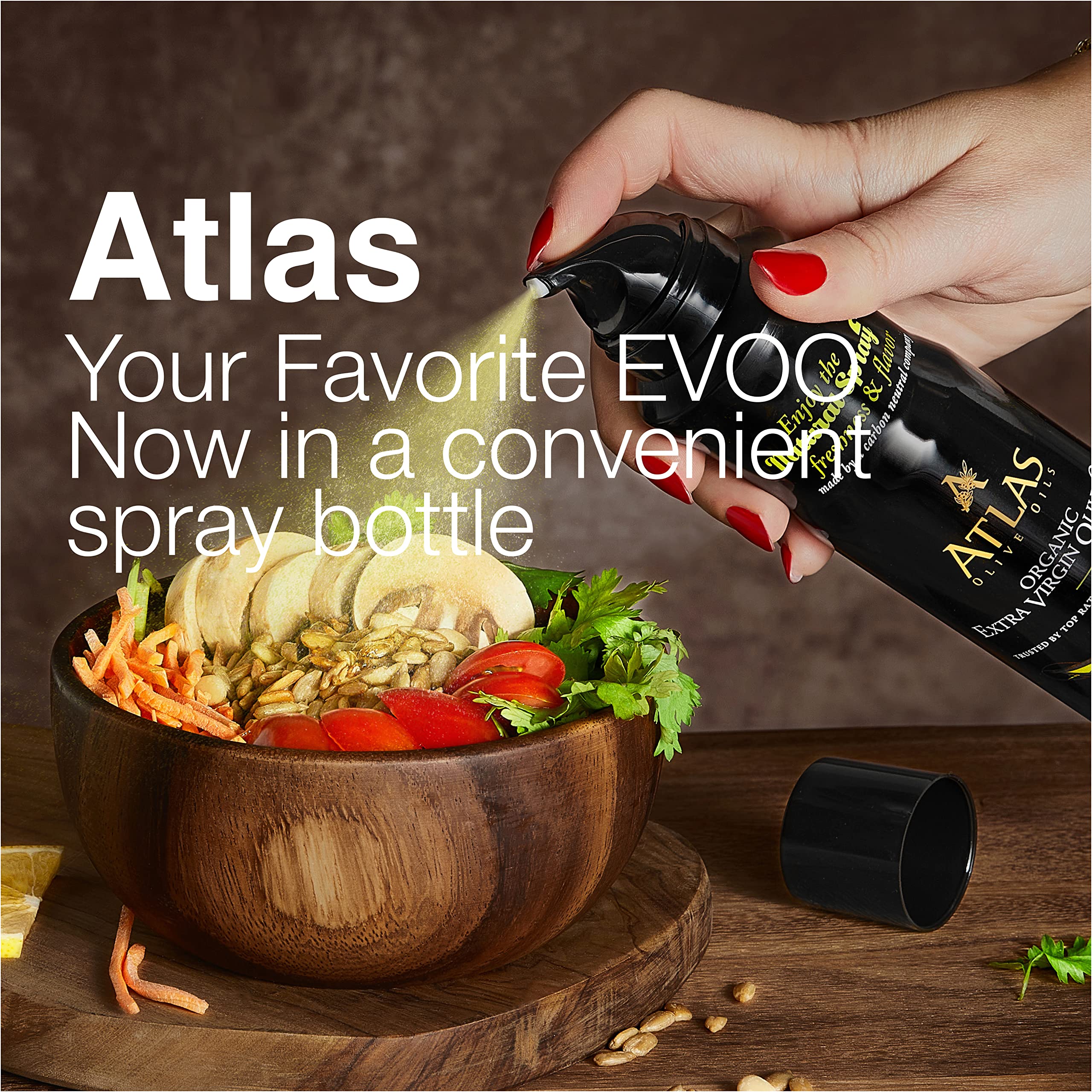 Organic Extra Virgin Olive Oil Spray, Polyphenol Rich Moroccan Oil, Cooking Spray Non Stick, Cold Pressed EVOO Oil, Hydroxytyrosol Keto Olive Oil, 5.4 fl oz. Bottle, Pack of 3