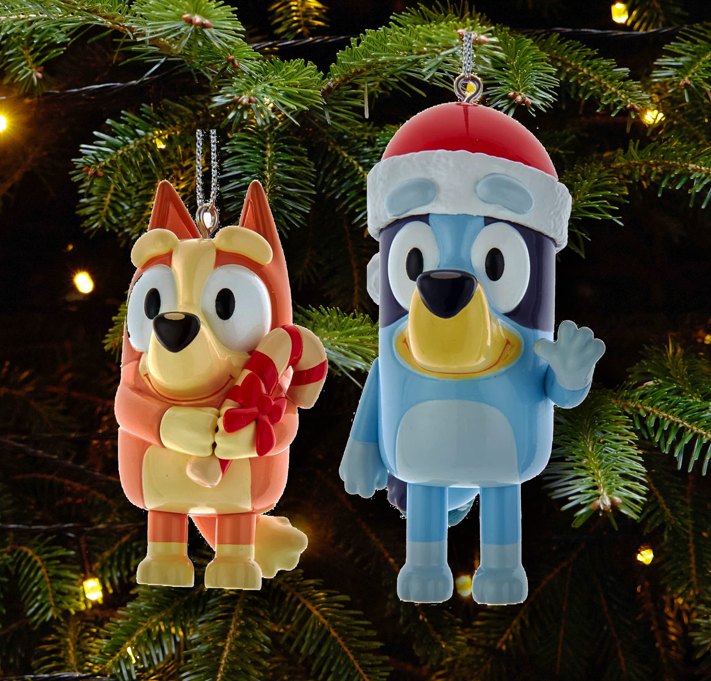 Bluey and Bingo Ornaments - Christmas Tree Decoration - Officially Licensed - 2 Assorted