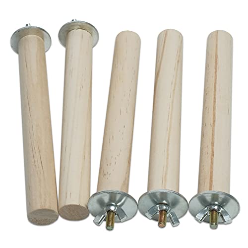 5 Pack EndearingTails Birdcage Stand (Natural Color), Natural Wood Perch Toys for Small Parrot, Like Parakeets, Lovebirds, Cockatiels