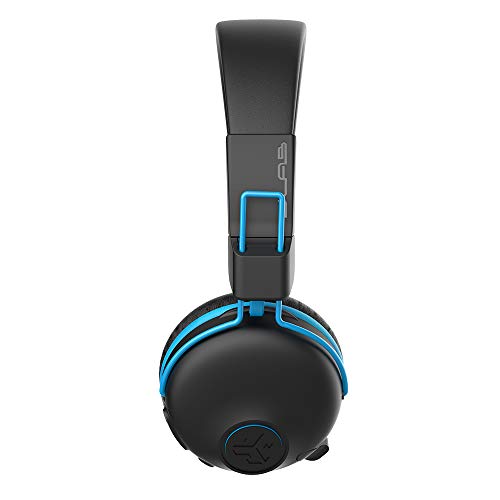 JLab JBuddies Play Gaming Wireless Kids Headset | Blue | 22+ Hour Bluetooth 5 Playtime 60ms Super-Low Latency for Mobile Gameplay | Retractable Boom Mic | AUX Cord Compatible w/Gaming Consoles