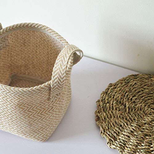 UXZDX Cloth Flowerpot Storage Basket Cotton Linen Blended Desktop Storage Box Kids Toys Sundries Organizer Laundry Basket