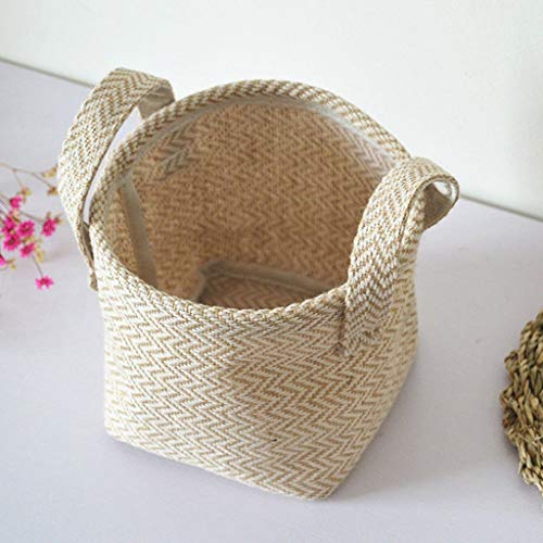 UXZDX Cloth Flowerpot Storage Basket Cotton Linen Blended Desktop Storage Box Kids Toys Sundries Organizer Laundry Basket