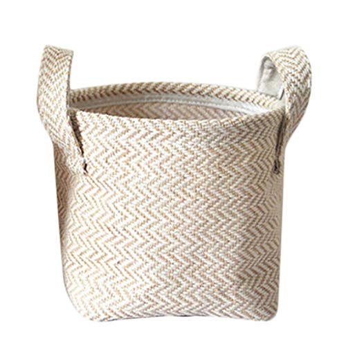 UXZDX Cloth Flowerpot Storage Basket Cotton Linen Blended Desktop Storage Box Kids Toys Sundries Organizer Laundry Basket