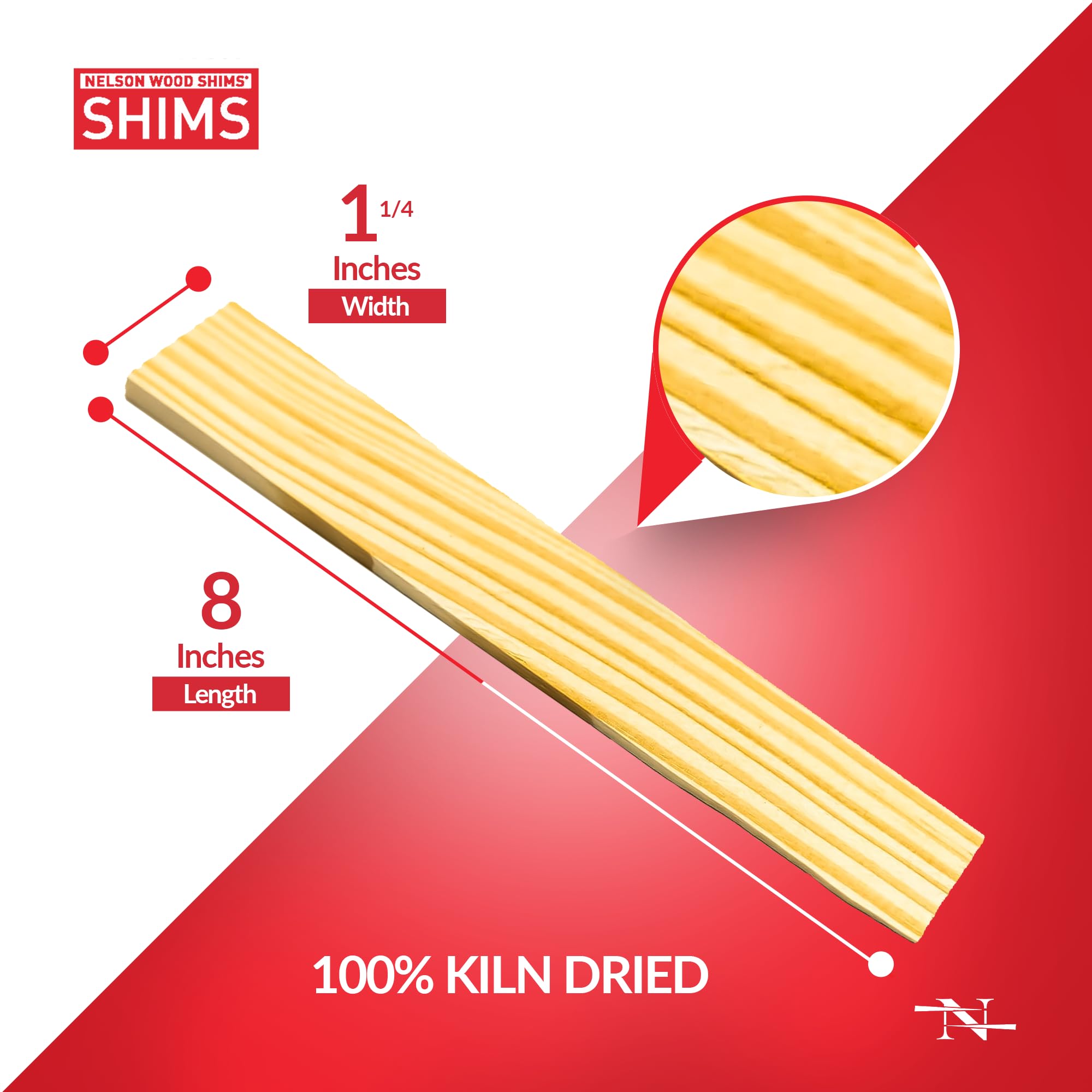 Nelson Wood Shims, 8-Inch DIY Shims, 24-Pack