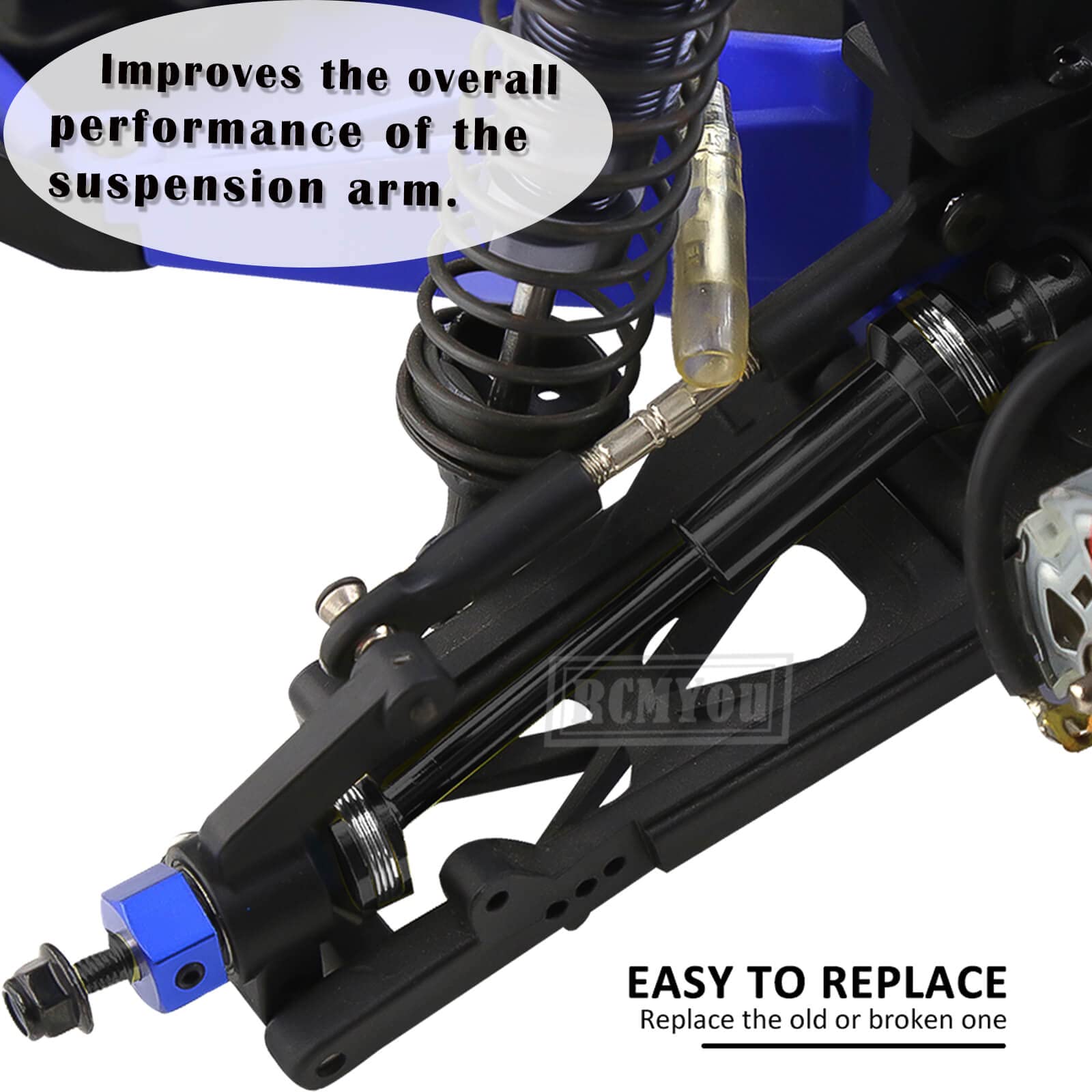 RCMYou RC Stainless Steel Drive Shaft CVD Upgrades Part for 1/10 Slash VXL 4X4,Rustler VXL 4X4,Stampede VXL 4X4,Hoss VXL 4X4 4WD,4PCS Front Rear #45 Axles with Hex,Black