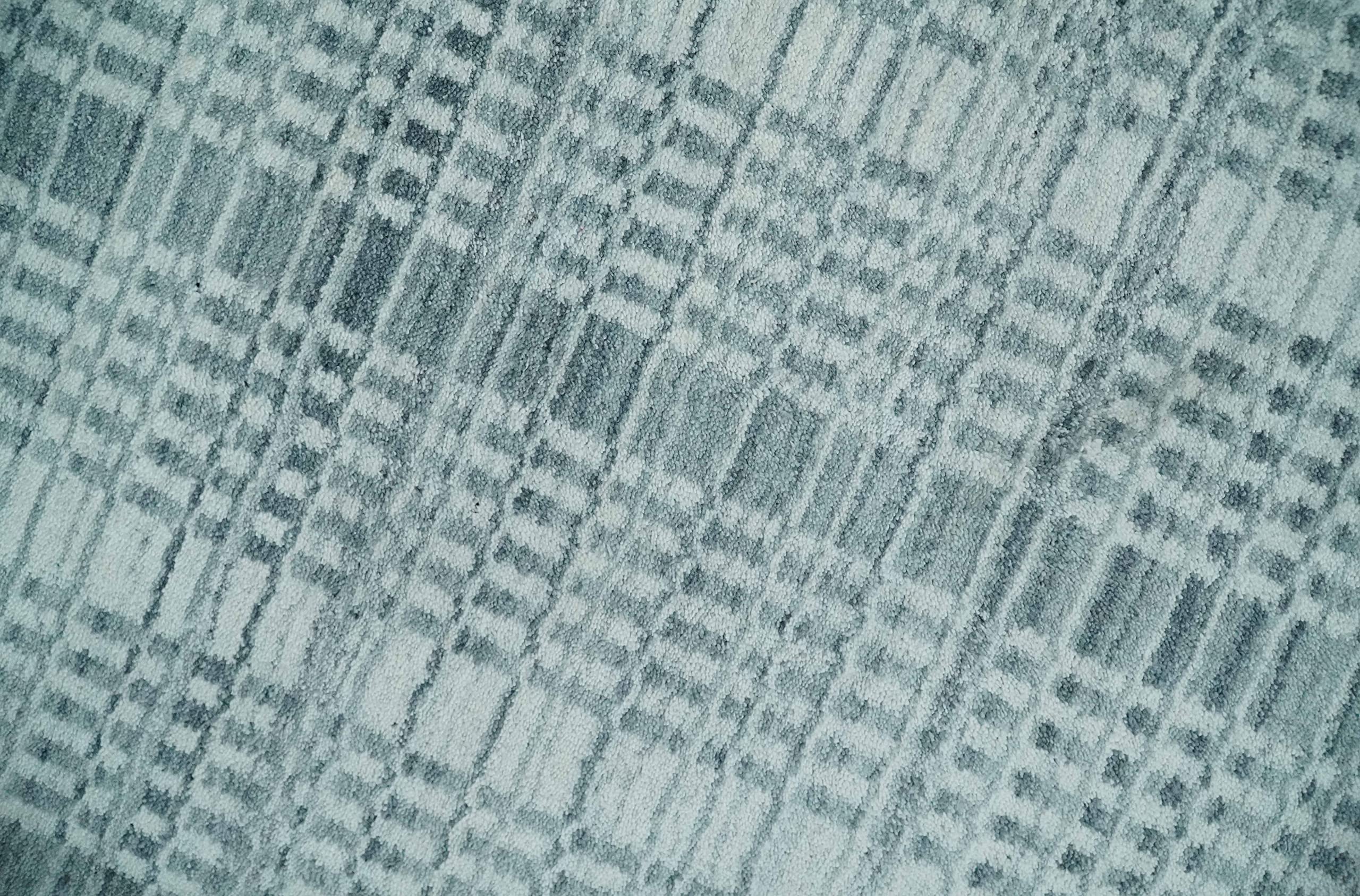 Hand Made Striped Scandinavian Blended Wool Flatwoven Area Rug, Ivory, Silver and Gray, 8X10 | KE2810