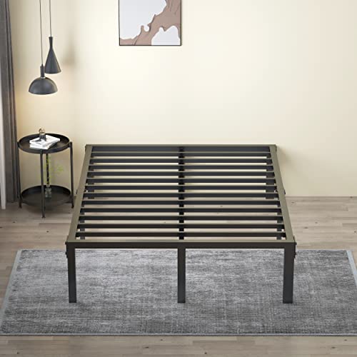 MAF 14 Inch Metal Platform King Bed Frame, Heavy Duty Black Bed Frame with Steel Slats Support, No Box Spring Needed, Noise Free, Easy Assembly