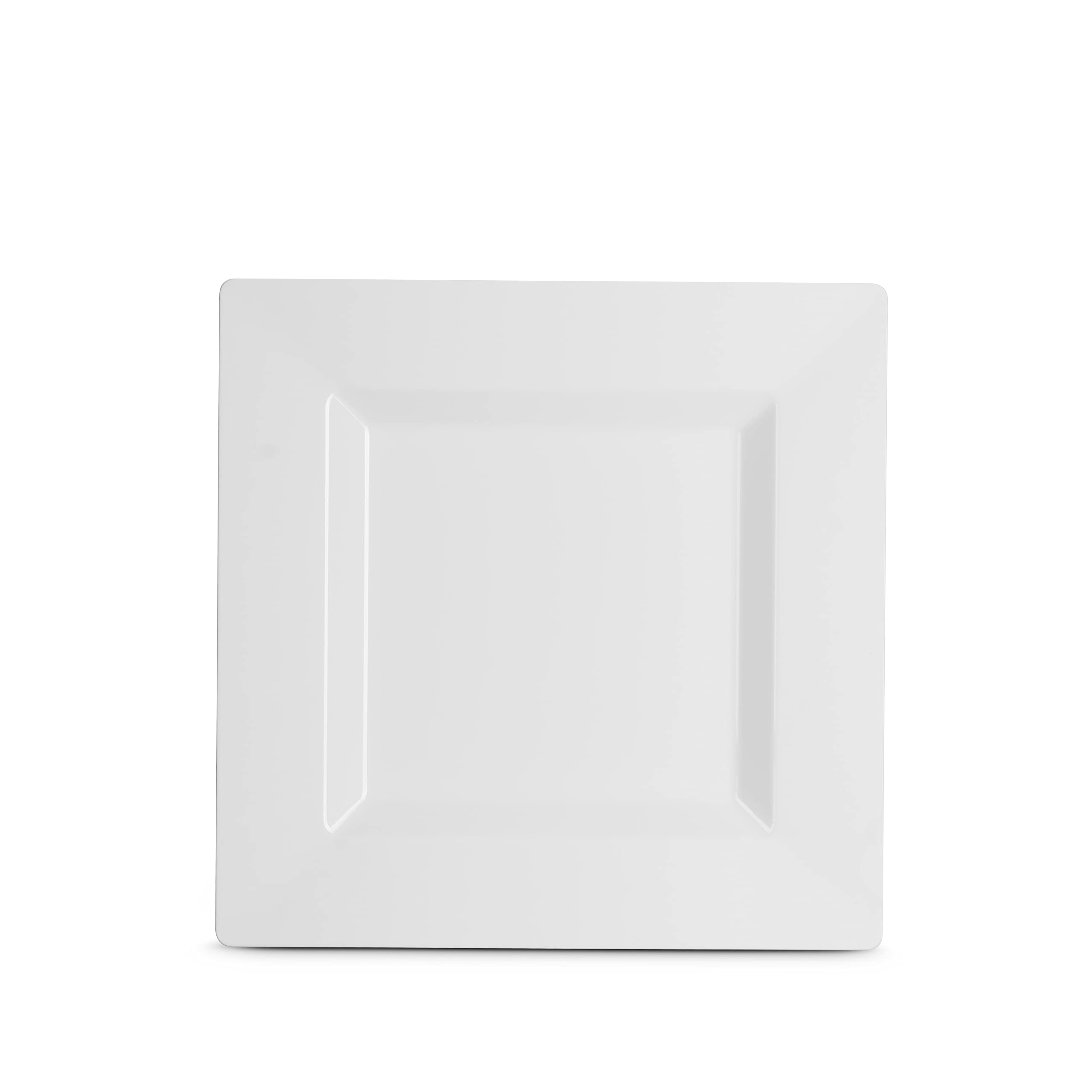 60 White Plastic Plates Set, 30 Pc 10.25 Inch Plastic Dinner Plates, and 30 Pc 7.5 Inch Plastic Dessert Plates, Fancy Disposable Plates, Heavy Duty Party Plates, Elegant Wedding Plates, Square Plates