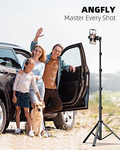 ANGFLY 67" Phone Tripod & Selfie Stick, Extendable Cell iPhone Tripod Stand with Remote and Phone Holder, Tripod for iPhone Compatible with iPhone 14 Pro Max 13 12/Android/Camera