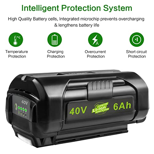Futurebatt [2-Pack] High Output 6.0 Ah! 40 Volt Replacement Battery for RYOBI 40V Power Tools OP4026 OP40201 OP4030 OP4040 OP4050 OP4060 for RYOBI 40V Batteries