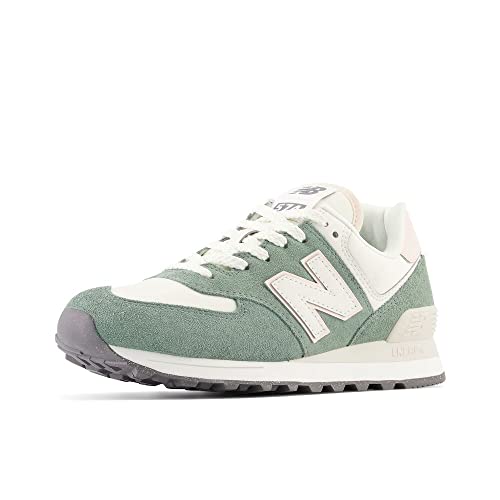 New Balance Women's 574 V2 Daydream Sneaker, Dark Juniper/Quartz Pink/Angora, 12