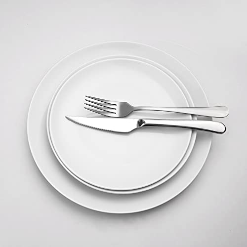 iboodi Cream White Porcelain Dessert Plates for Restaurant and Kitchen Set of 6 (6.5 Inches)