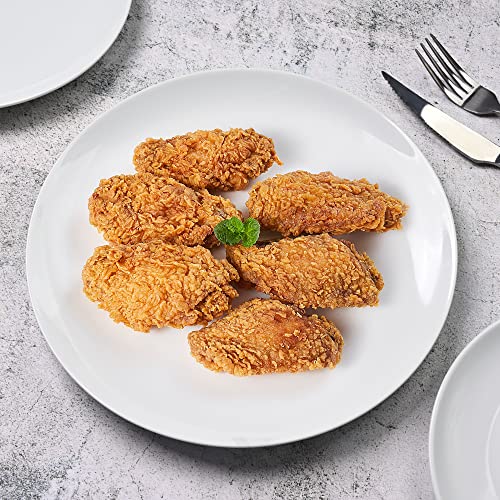 iboodi Cream White Porcelain Dessert Plates for Restaurant and Kitchen Set of 6 (6.5 Inches)