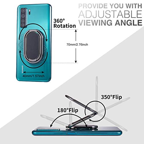 Rimyam Phone Ring Holder Finger Kickstand Foldable Cellphone Stand 360° Degree Rotation Metal Ring Grip Holder for Magnetic Car Mount Compatible with iPhone Samsung All Smartphone