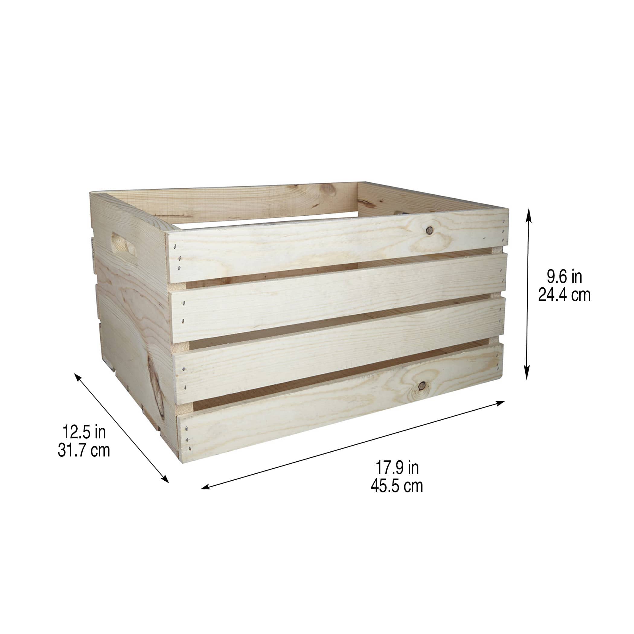 Large Wooden Crates by Make Market - Unfinished Wood Crate for Storage, Decorative Display, Arts & Crafts, Made of 100% Wood - Bulk 12 Pack