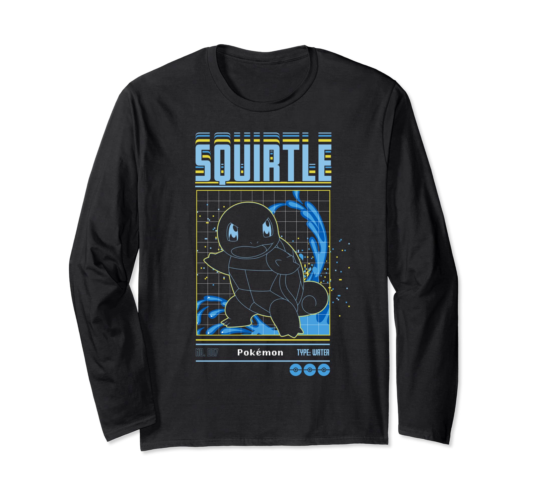 Pokémon Squirtle Water Type Schematic Long Sleeve T-Shirt