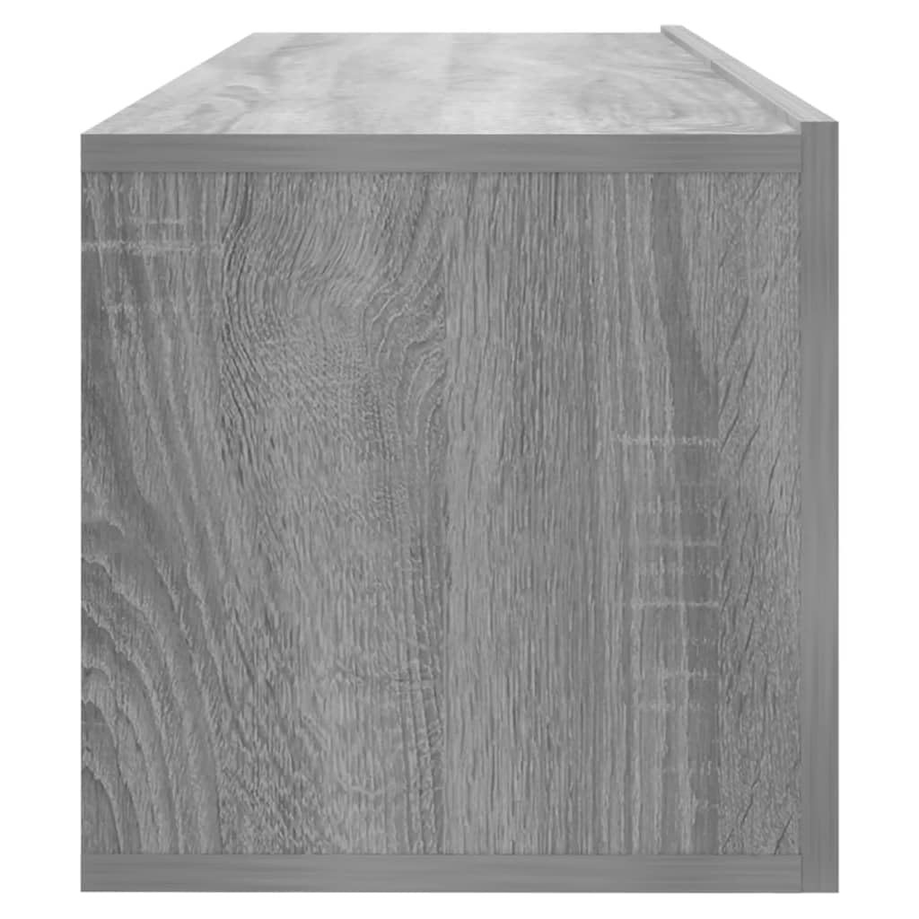 vidaXL Gray Sonoma Wall-Mounted TV Cabinet - Chic Floating Media Unit with 2 Compartments - Easy Clean Engineered Wood - Storage Solution for DVDs, Magazines and More - 39.4"x11.8"x11.8".