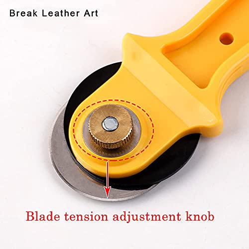 Break Leather Art Rotary Cutter Professional 45mm Rotary Fabric Cutting Machine, Ergonomic Soft Handle Rotary Drum Cutter for Cutting Quilted Fabrics and Crafts.