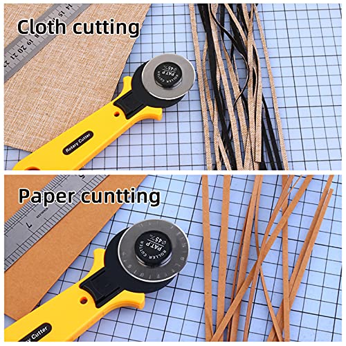Break Leather Art Rotary Cutter Professional 45mm Rotary Fabric Cutting Machine, Ergonomic Soft Handle Rotary Drum Cutter for Cutting Quilted Fabrics and Crafts.