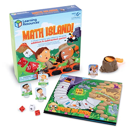 Learning Resources Math Island Addition & Subtraction Game, Elementary Math, Teaching Toys, Childrenās Math Games, Educational Indoor Games, 8 Pieces, Age 6+ Gifts for Kids
