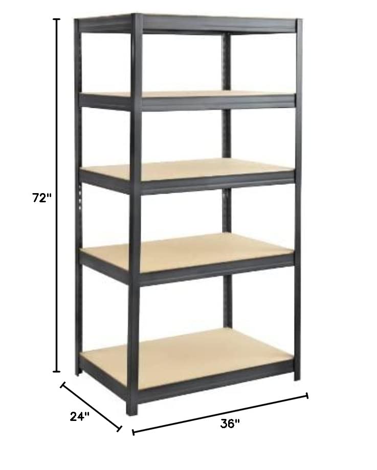 Safco 6247BL Shelving Unit, 36 x 24, Black