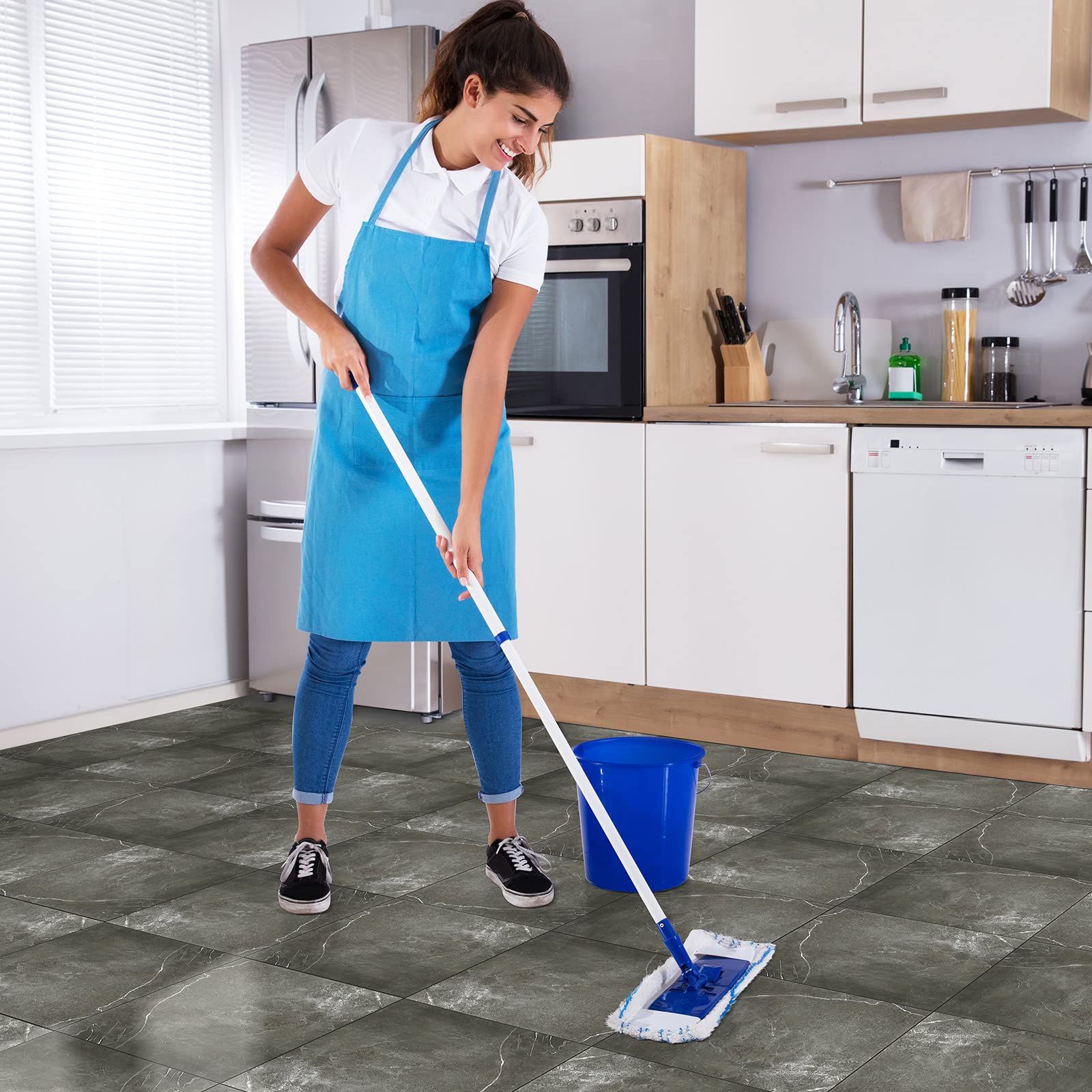 48 Pieces Vinyl Flooring Peel and Stick Floor Tile Stick on Floor Tile Self Adhesive Waterproof Bathroom 12 x 12 Inch for Bathroom Kitchen Bedroom Living Room(Gray Marble)