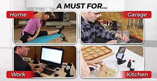 Desk Call by Cup Call Desktop Phone Mount - View Your Cell Phone at Any Angle - Fully Adjustable Phone Stand Great for Video Chatting - Tilts & Rotates for Easy Viewing - Easy Phone Charging Access