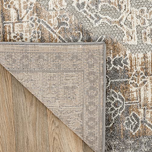 Rugshop Distressed Traditional Indoor/Outdoor Area Rug 5' x 7' Beige