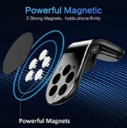 Strong Metal Magnetic Phone Car Mount Air Vent Mini Phone Stand Mobile Phone Holder for Smartphone for iPhone (Black)